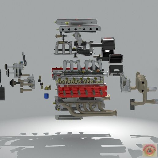 💭 FERRARI 512 TR - ENGINE・ STL File for 3D printing・Cults