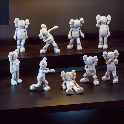 🦸‍♀️ Kaws Companion x 9 mega pose bundle pack・ STL File for 3D printing ...