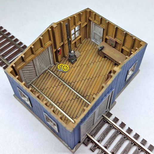 🏘️ N Scale Speeder Shed with Interior Details・ STL File for ・Cults