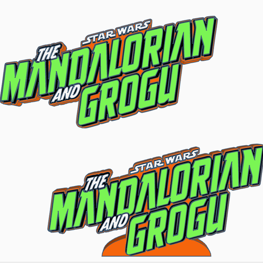 2x THE MANDALORIAN Y GROGU Logo Display by MANIACMANCAVE3D・Archivo STL ...