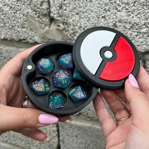 🎲 Pokeball Dice Holder・Free 3D File for ・Cults