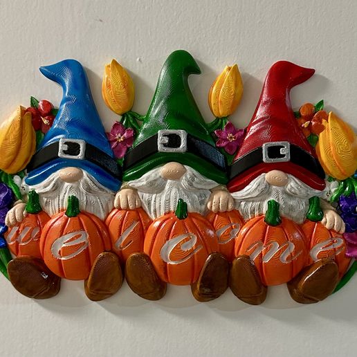 🎨 Gnomes welcome sign・3D Print with the Flsun sr 3D printer・Cults