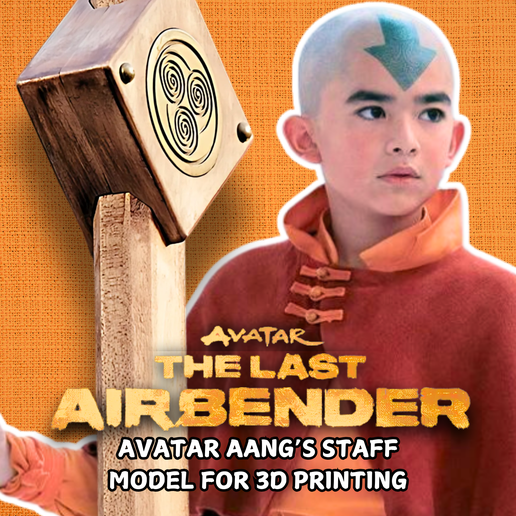 🎭 Aang's Staff from Netflix Live Action・ OBJ File for 3D printing・Cults