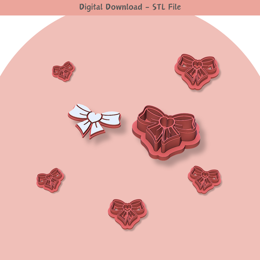 Archivo 3D Bow Clay Cutter for Polymer Clay | Bow 05 | Digital STL File ...