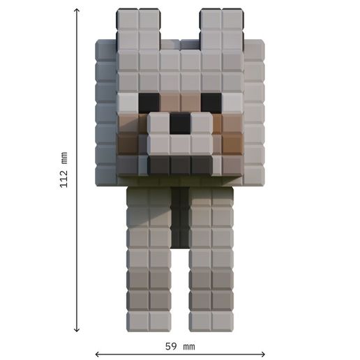 wolf pixel art grid