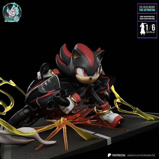 🎨 Shadow SONIC- STL ready for 3D Printing・ 3D File for 3D printing・Cults
