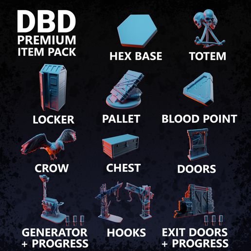 🐦 DBD - Item Pack PREMIUM for Board Game・ STL File for 3D printing・Cults