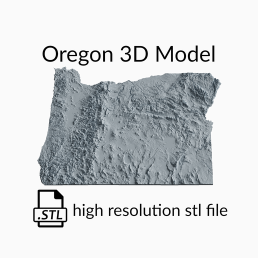 Archivo 3D USA State of Oregon Topographic Map - 3D Terrain Elevation ...