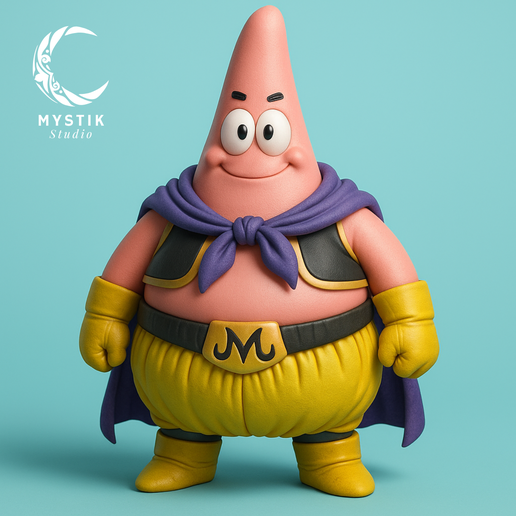 ⭐ Patrick Buu - 3D Cartoon Fanart (Majin Buu x Patrick Star)・ STL File for 3D printing・Cults