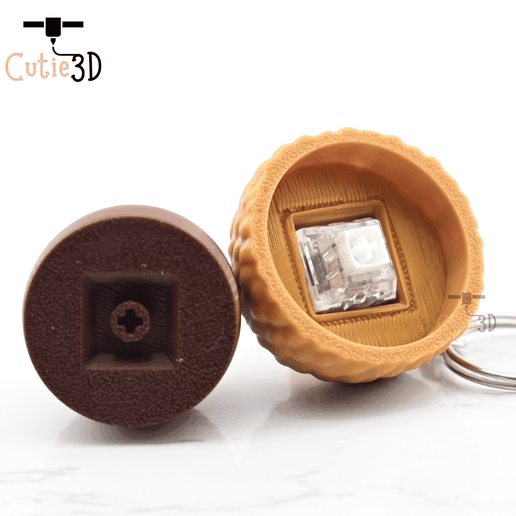 👌 Cutie3D Acorn Keycap Fidget Clicker Keychain - Cute Backpack Keychain ...