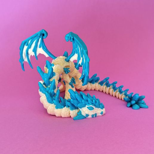 ️🐲 Articulated Snow Dragon 🐲 ️ - COLORED FILE INCLUDED・ STL File for 3D ...