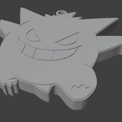 🗝️ Gengar-Keychain 2D・ STL File for 3D printing・Cults