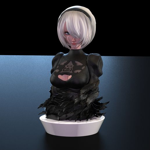 👤 2b Bust Nier Automata・ STL File for 3D printing・Cults