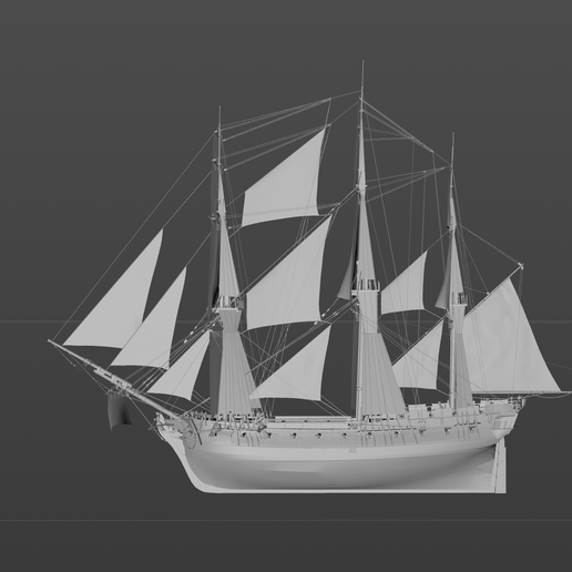 ⛵ [Морской бой] Цифровая модель парусника Pandora・Бесплатный OBJ для 3D ...