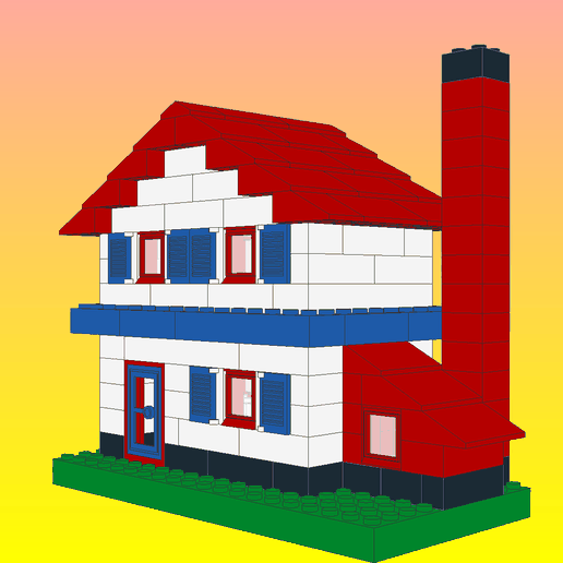 OBJ file NotLego Lego House Model 2 🏠 ・3D printing design to download・Cults