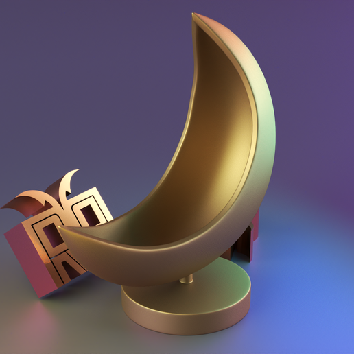 STL file Moon Crescent Vase 🌙 (OBJ)・Model to download and 3D print・Cults