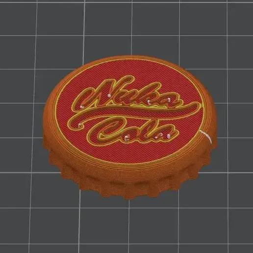 🍾 Nuka Cola Bottle Cap・Free 3D File for ・Cults
