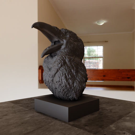 🐦 Raven crowing bust・ STL File for 3D printing・Cults