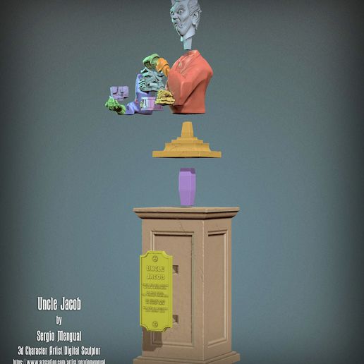 👻 Haunted Mansion Uncle Jacob 3D Printable Bust DELUXE VERSION・ 3D File ...