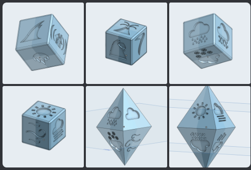 🎲 Weather and disaster dice・Free STL File for ・Cults