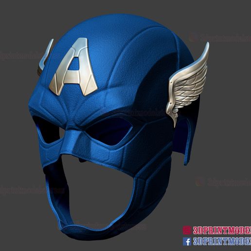 🪖 Captain America Helmet - Marvel Cosplay Mask - Halloween Costume・ 3D ...