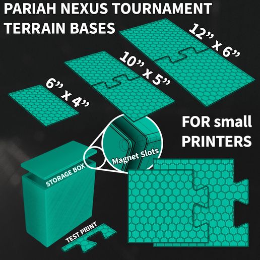 🤏 Pariah Nexus Tournament Terrain Bases for Small Printers・ STL File ...