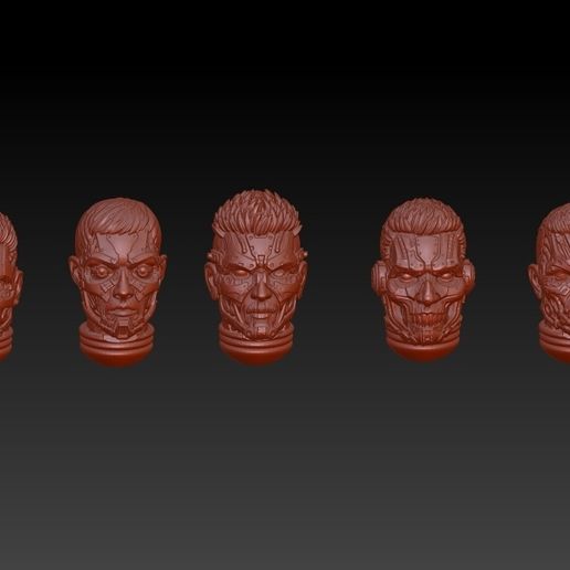 🎲 cyborg heads 2・ OBJ File for 3D printing・Cults