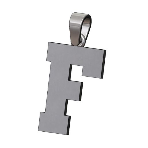 🇯🇪 F varsity letter sports letterman jersey pendant charm 3D print ...