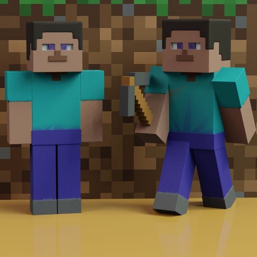 🐉 Steve Minecraft・Archivo 3D para Impresión 3D・Cults