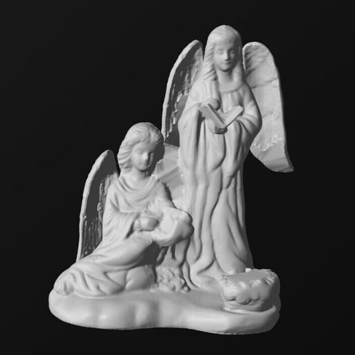 👼 Angels Holding Bible・ STL File for 3D printing・Cults