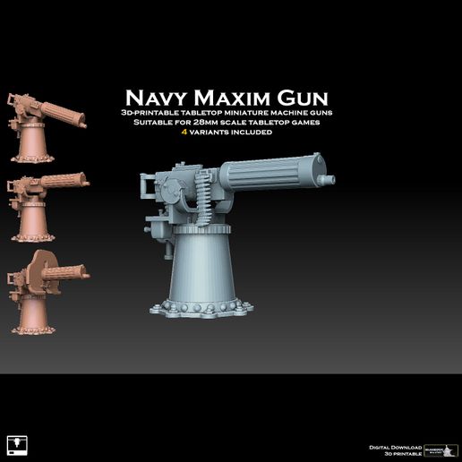Archivo STL Cañón Navy Maxim 🎲 ・Objeto imprimible en 3D para descargar ...