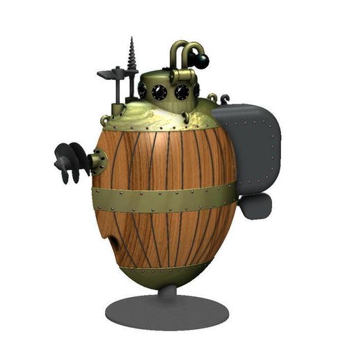 🐢 Turtle Submersible by David Bushnell 1975・Free 3D File for ・Cults