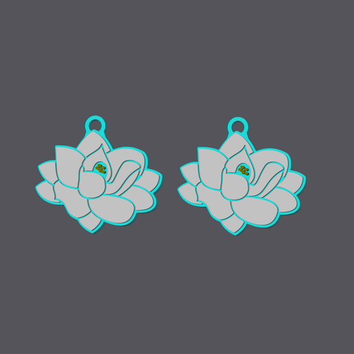 💐 Magnolia Flower - Earring & Pendant v2 (2 versions)・ STL File for 3D ...