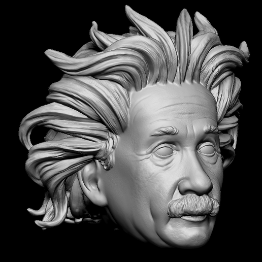 STL file Albert Einstein Head Sculpt - Hot Toys Scale - Custom Action ...