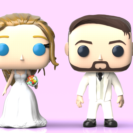 💒 Funko Pop Style Wedding Couple・ STL File for ・Cults
