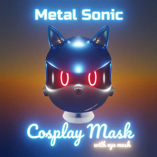 🦔 Metal Sonic Mask for Cosplay・ STL File for 3D printing・Cults