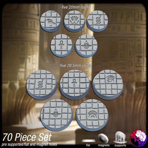🎲 Egyptian Bases (Expansion)・ 3D File for 3D printing・Cults