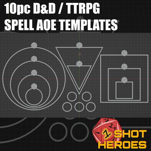 🟪 10pc D&D Spell AOE Templates and Status Effect Markers (Area of ...