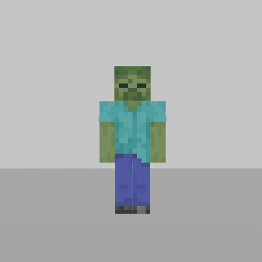 Fichier OBJ gratuit Zombie MInecraft 🧟 ・Design pour impression 3D à ...
