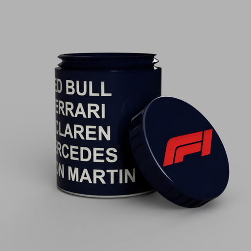 🫙 YERBERA FORMULA 1 | FORMULA 1 JAR・Archivo STL Gratis para Impresión ...