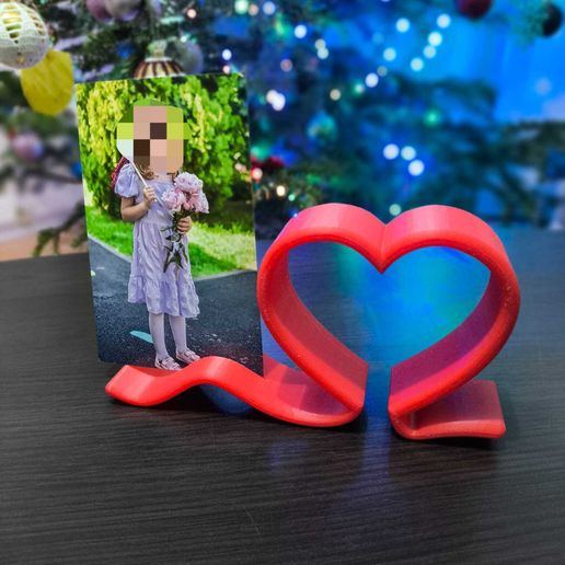 💜 Heart Photo Holder・Free STL File for 3D printing・Cults
