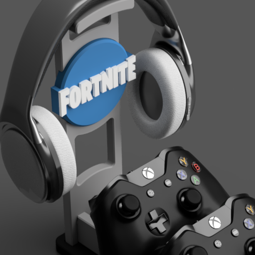 🎮 Fortnite Dual Controller & Headset Stand・ STL File for 3D printing・Cults
