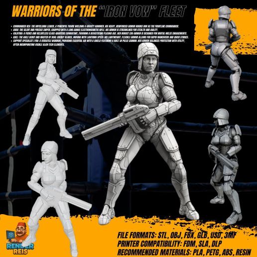 🛰 3D Printable Space Commando: Female Warrior Figure – Icon of Future ...