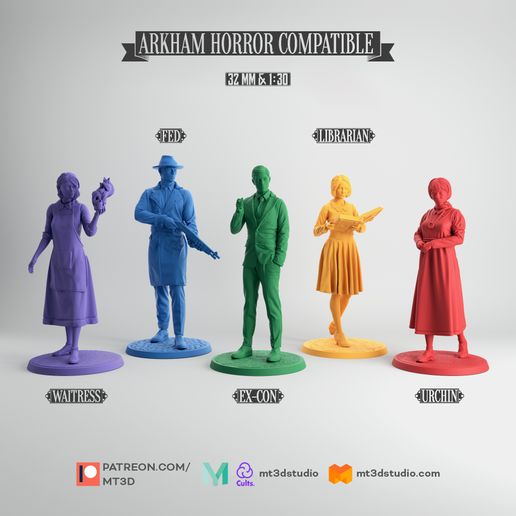 🎲 Investigator Pack 01 - Arkham Horror compatible・ STL File for 3D ...