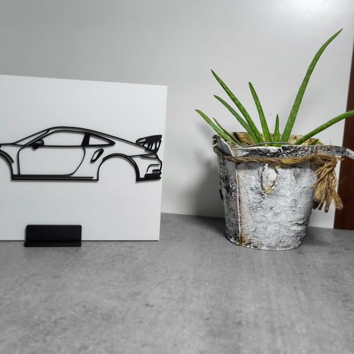 🚗 Porsche GT3 RS mural/still・Archivo STL para Impresión 3D・Cults