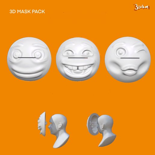 STL file Party Emoji mask pack 🥳 ・3D print object to download・Cults