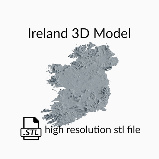 Archivo 3D Ireland Topographic Map - 3D Terrain Elevation - Relief 3D ...