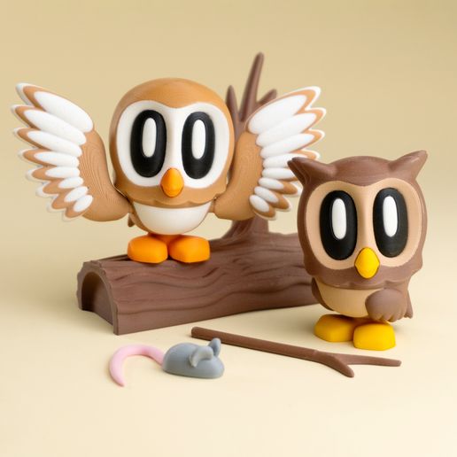 🦉 Blob Owl - Modular Mini Articulated Art Toy・ 3D File for 3D printing ...