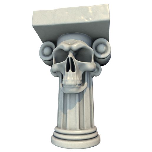 🕍 Temple Stone Skull Pillar 2・ STL File for 3D printing・Cults