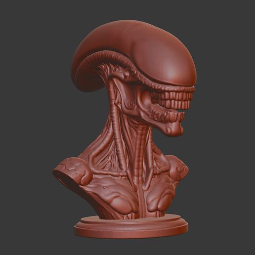 👽 Alien Head Bust 3D STL Printable - 3D Model STL 3D print model・ STL File for 3D printing・Cults